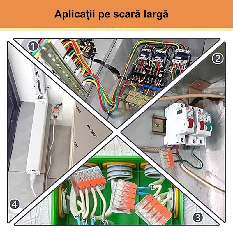 Conectori de cablu, Rqiurpn, set 75 buc, portocaliu, 2 poli, 3 poli, 5 ...