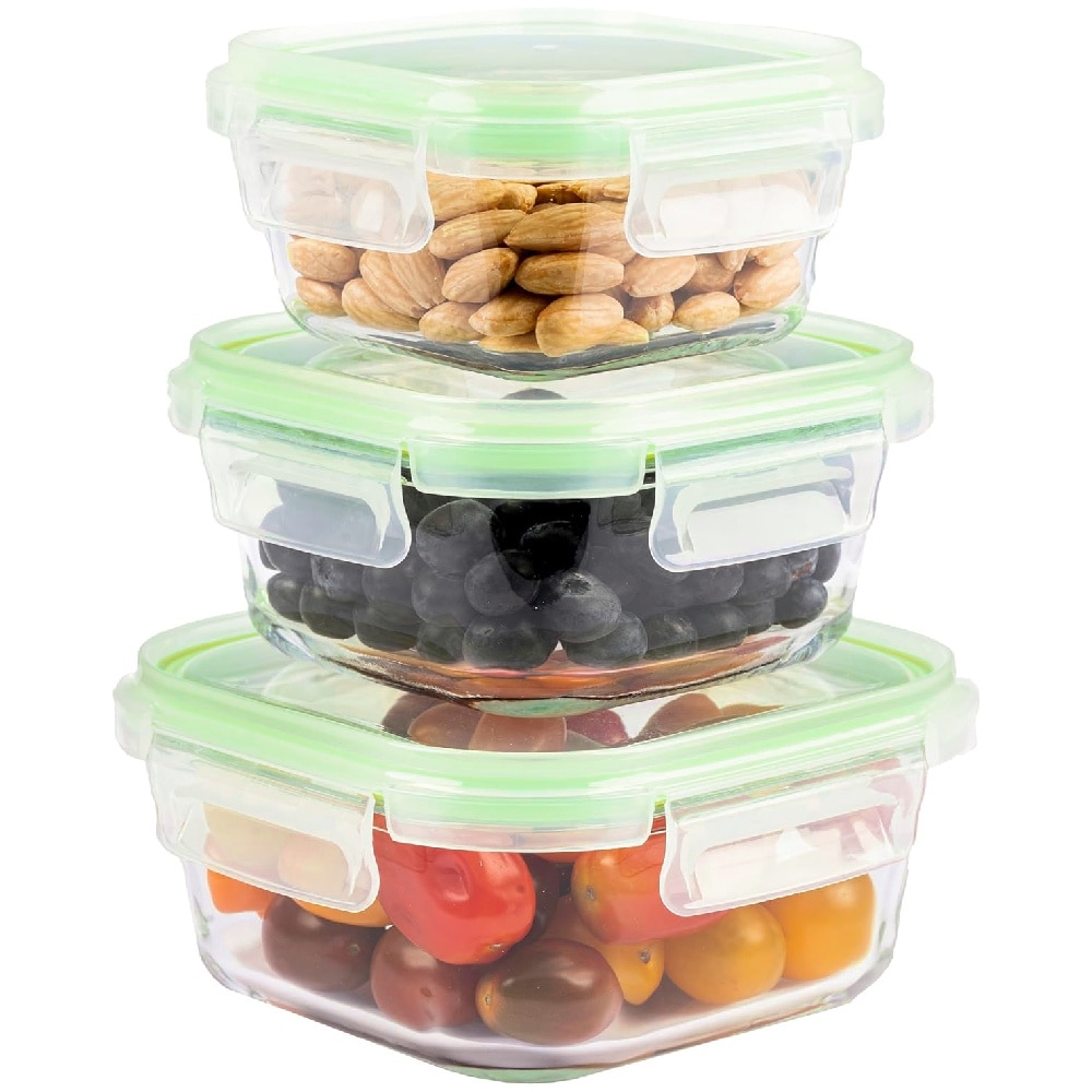 Set caserole compartimentate din sticla, 3 piese, 1200/800/320 ml ...