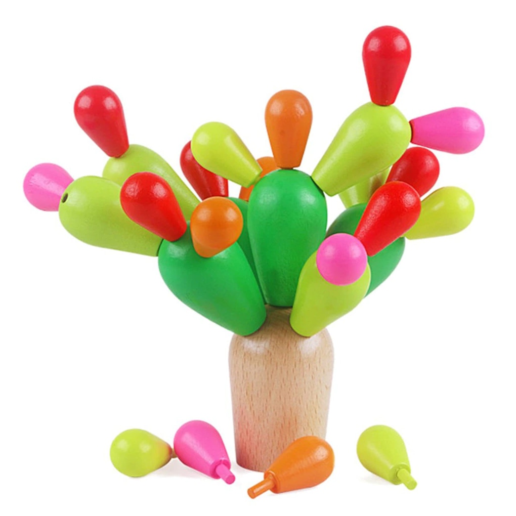 Joc creativ Cactus, Montessori din lemn, 3 ani+, E-Toy® - eMAG.ro