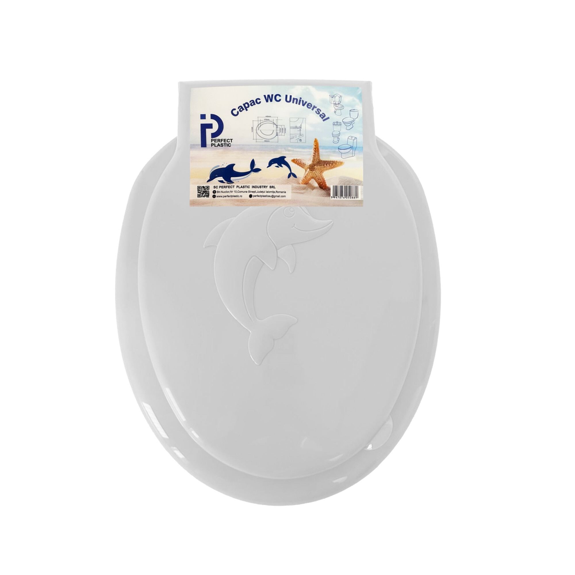 Univerzális WC fedél, műanyag, fehér, delfin modell - eMAG.hu