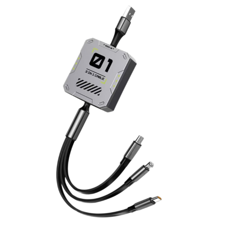 Cablu de date si incarcare rapida 3 in 1, QC 3.0, 100W, 1.2m - eMAG.ro