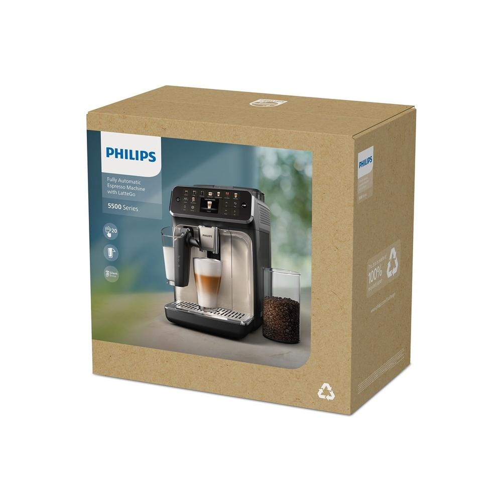 Espressor automat Philips EP5547/90, 1500 W, 1.8 l, Carafa lapte 0.26 l, 15 bar, Capacitate ...