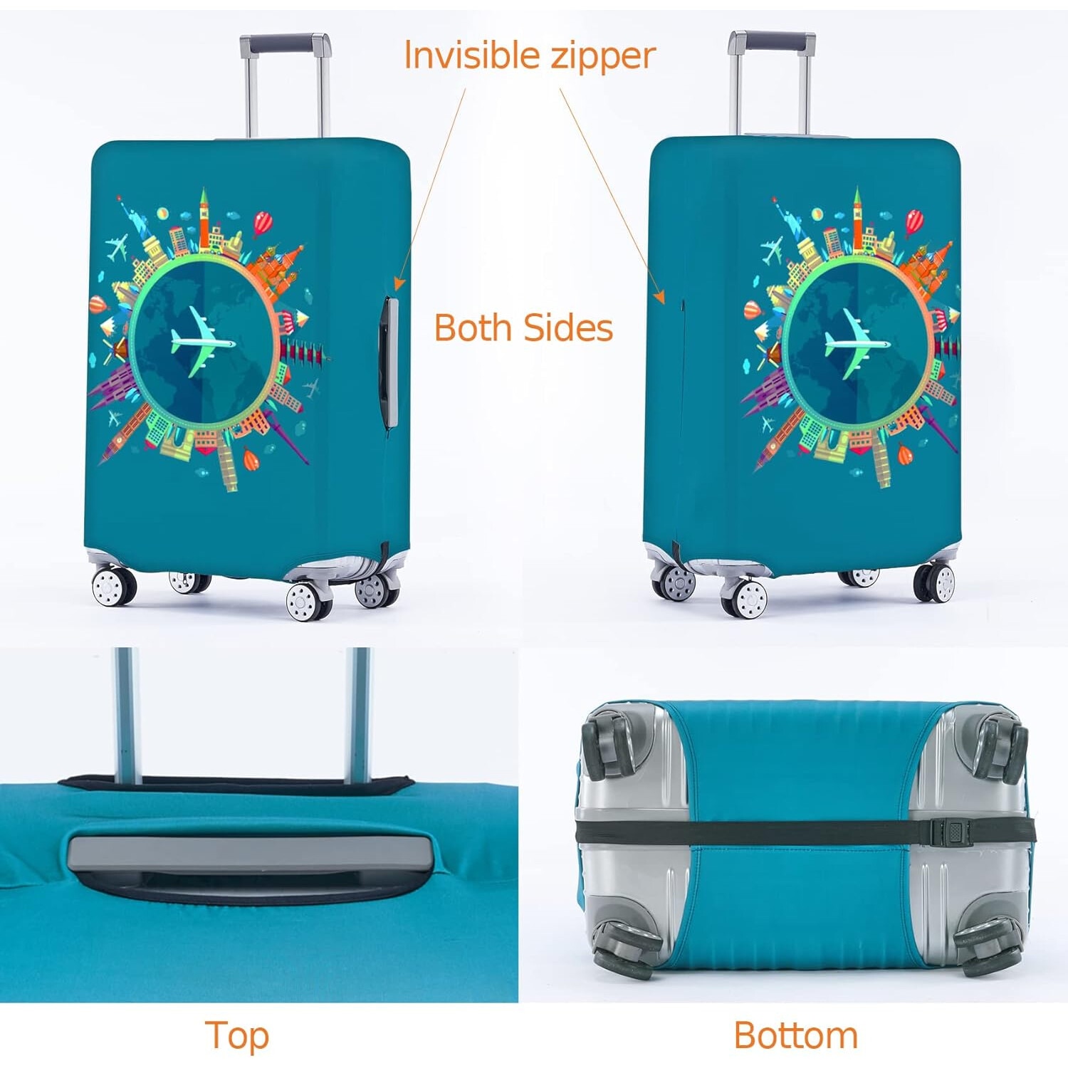 Husa protectie troler, model Airplane, elastica, poliester, cu ...