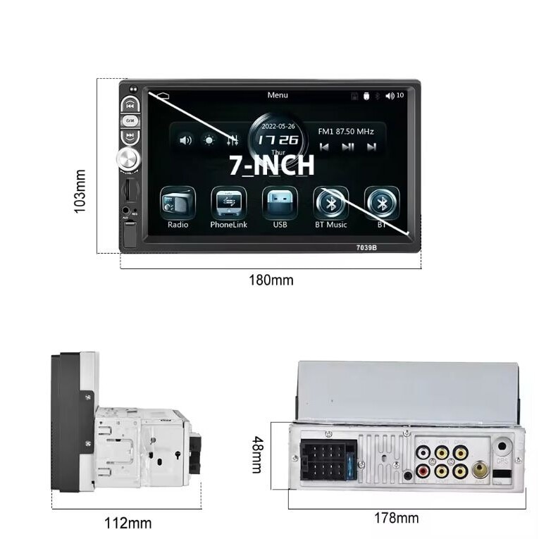 MP5 Player universal Carplay si Android auto 1 Din, MaxTech®, display ...