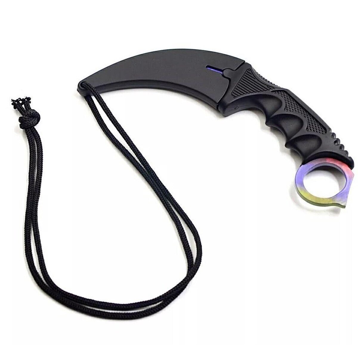 Cutit Karambit din otel cu teaca si snur de agatat, 19 cm, multicolor ...