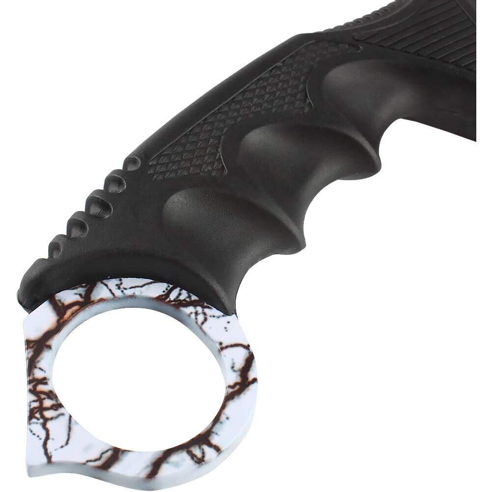 Cutit Karambit din otel cu teaca si snur de agatat, model dragon alb ...