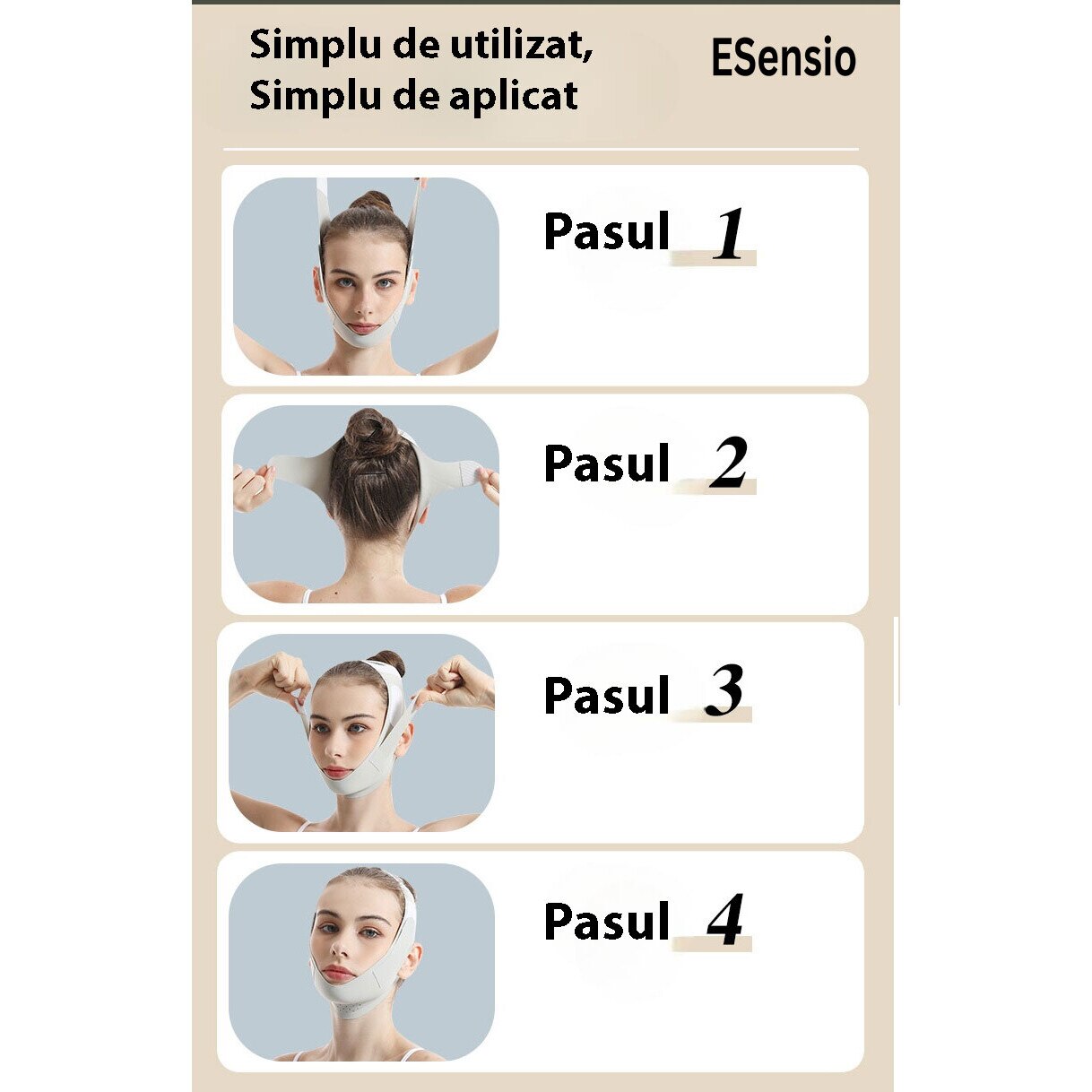 Masca lifting facial ESensio V-Neck Line pentru conturare fata, barbie ...