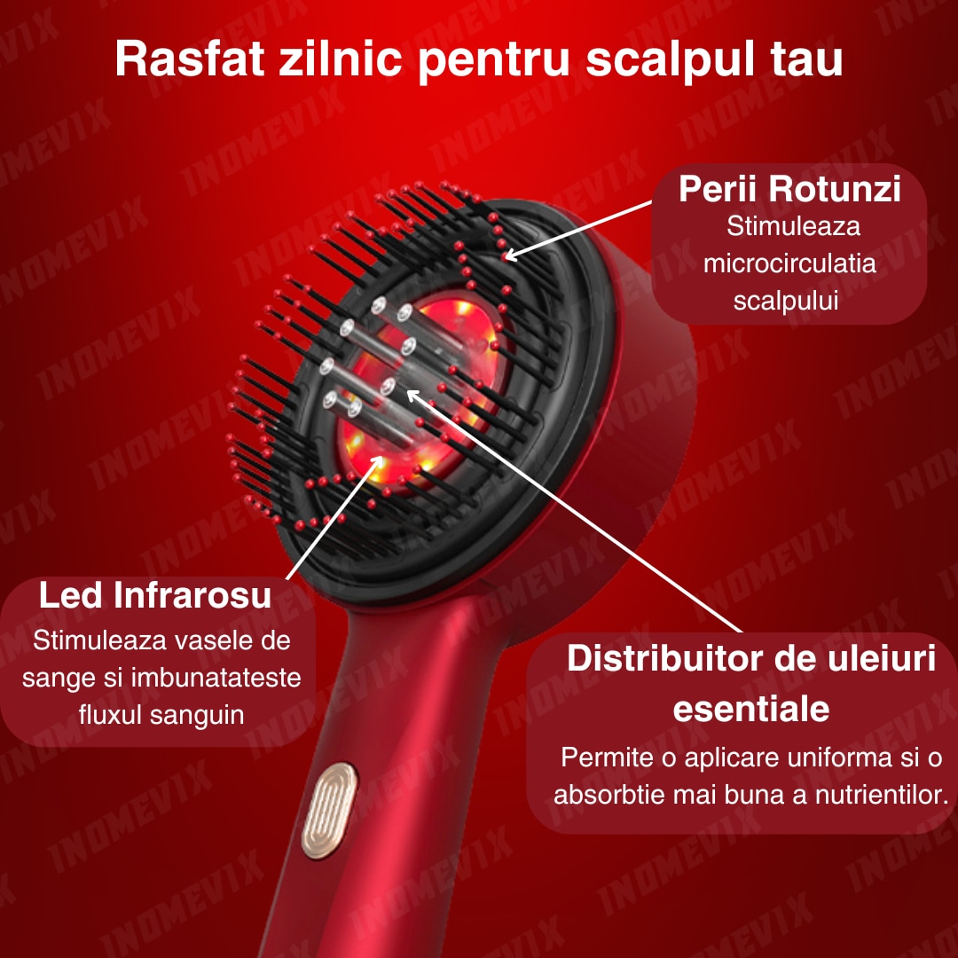 Perie par, Masaj scalp electrica INOMEVIX®, 3 moduri de masaj ...