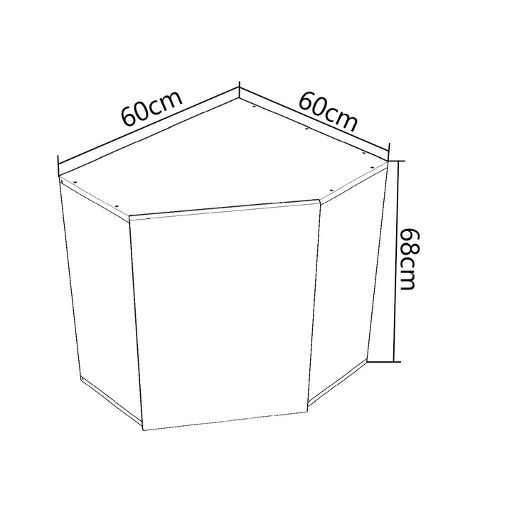 Corp bucatarie MDF superior colt Badenmob, seria Space, 60.03x68x60cm ...