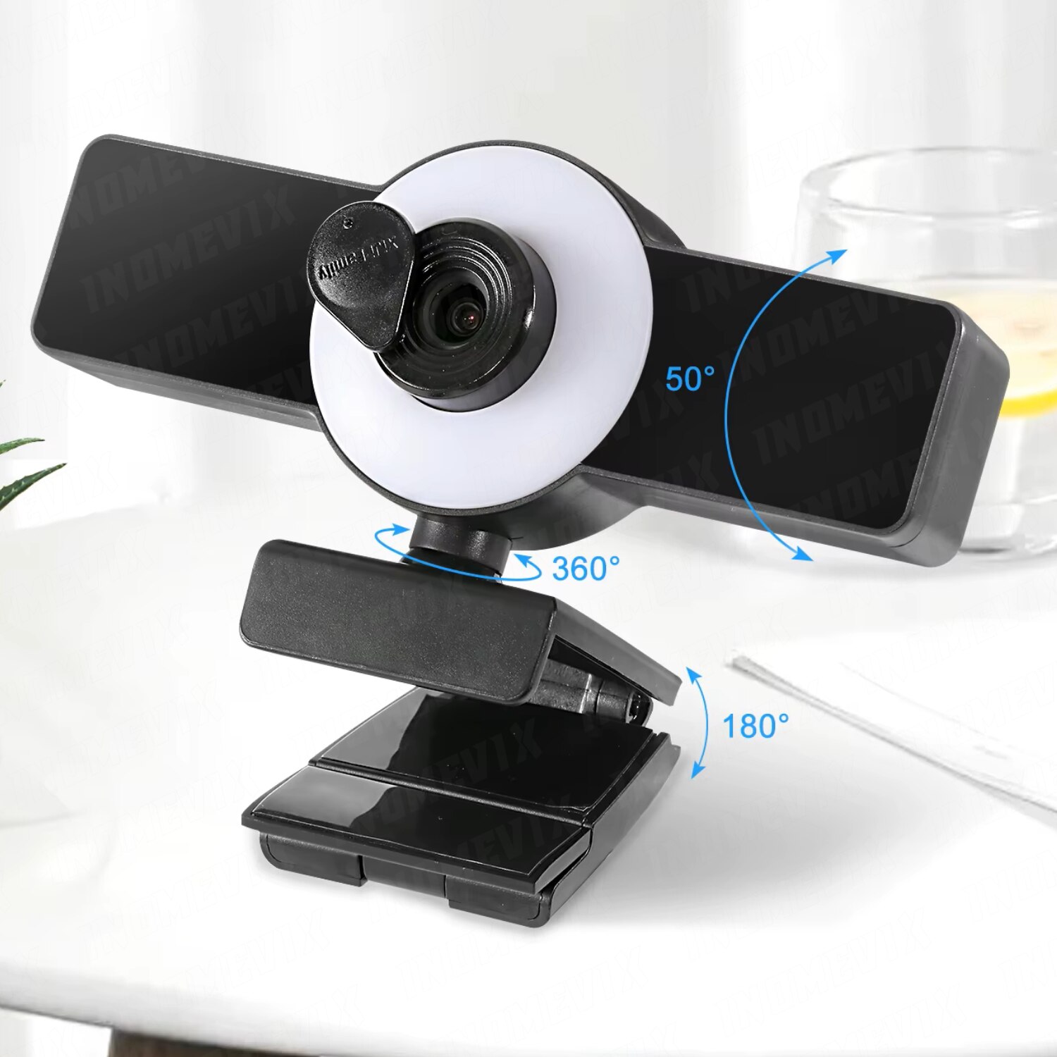 Camera Web INOMEVIX®, 4K Full HD, Webcam 8 MP, Microfon, Dual Stereo cu ...