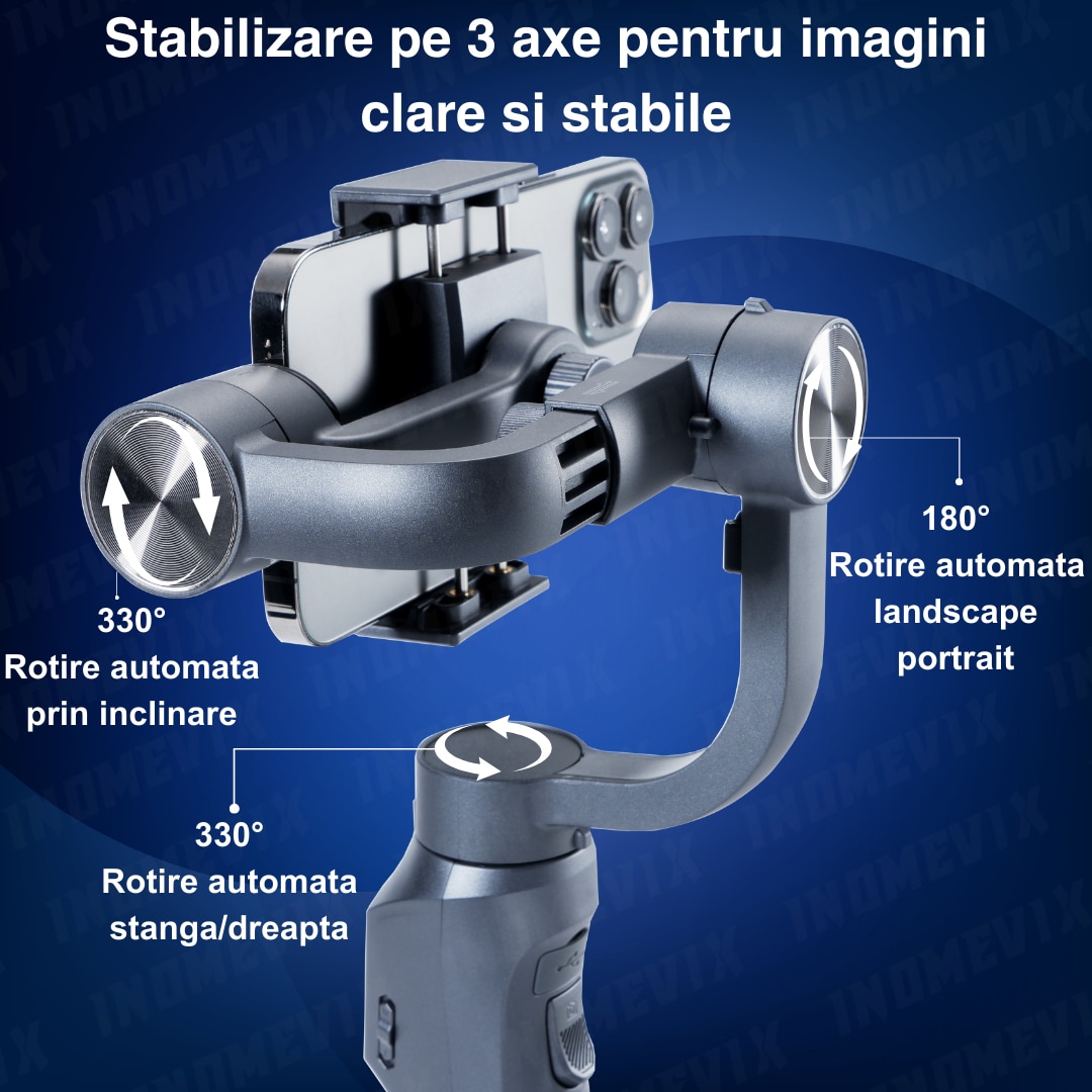 Stabilizator pentru telefon, INOMEVIX® F10 Pro Gimbal stabilizare foto ...