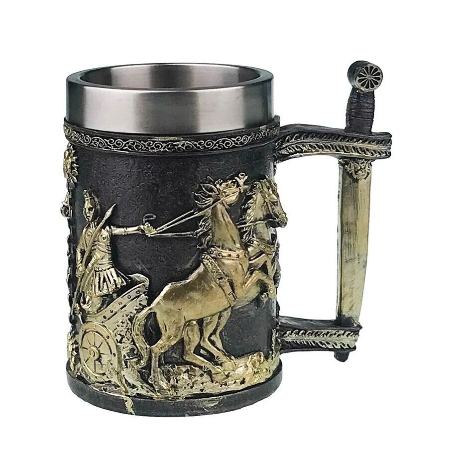 Halba de bere Roman Soldier, 500 ml, inox+rasina, Multicolora - eMAG.ro