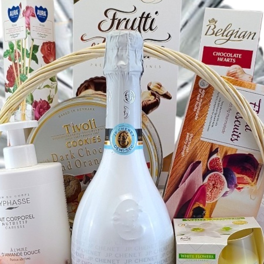 Cos Cadou Special, CADOURI RAFINATE, model White Selection, cu Vin ...