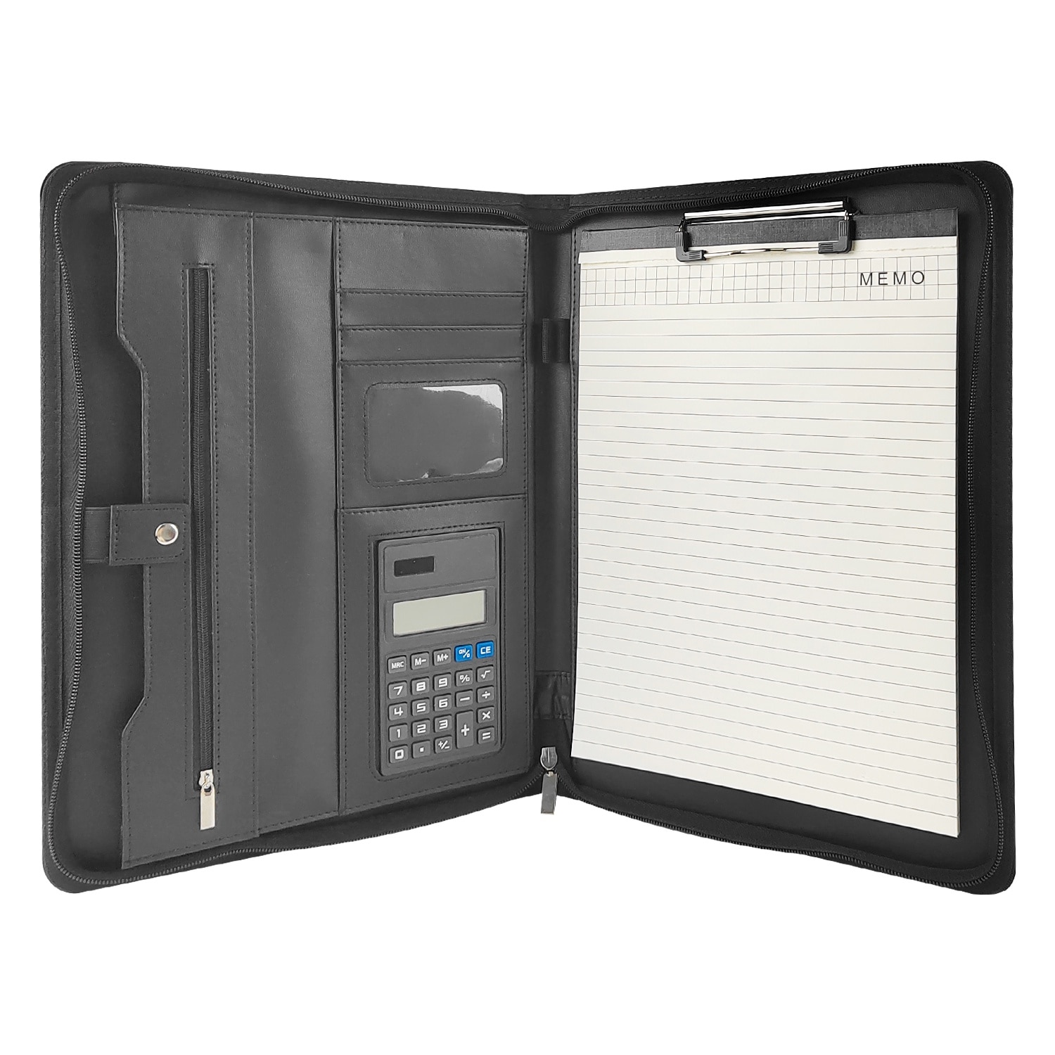 Mapa conferinta A4, Qipuneky, cu fermoar, neagra, 25x4x33.3cm - eMAG.ro