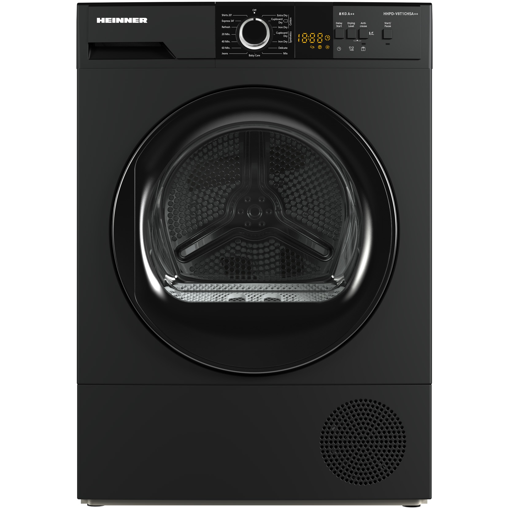 Heinner HHPD-V8T1CHSA++ Szárítógép, Hőszivattyú, 8 kg, A+/E ...