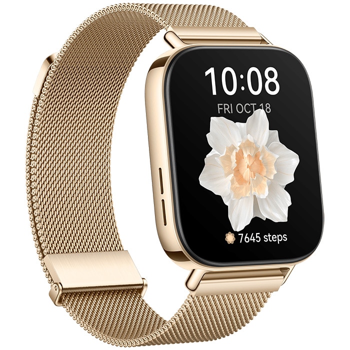 Smartwatch Huawei Watch Fit 3, Gold Body, Gold Milanese Strap - eMAG.ro