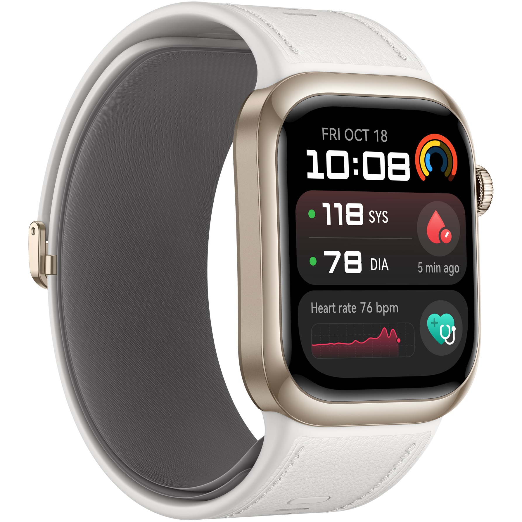 Смарт часовник Huawei Watch D2, Gold aluminum alloy Case, White ...