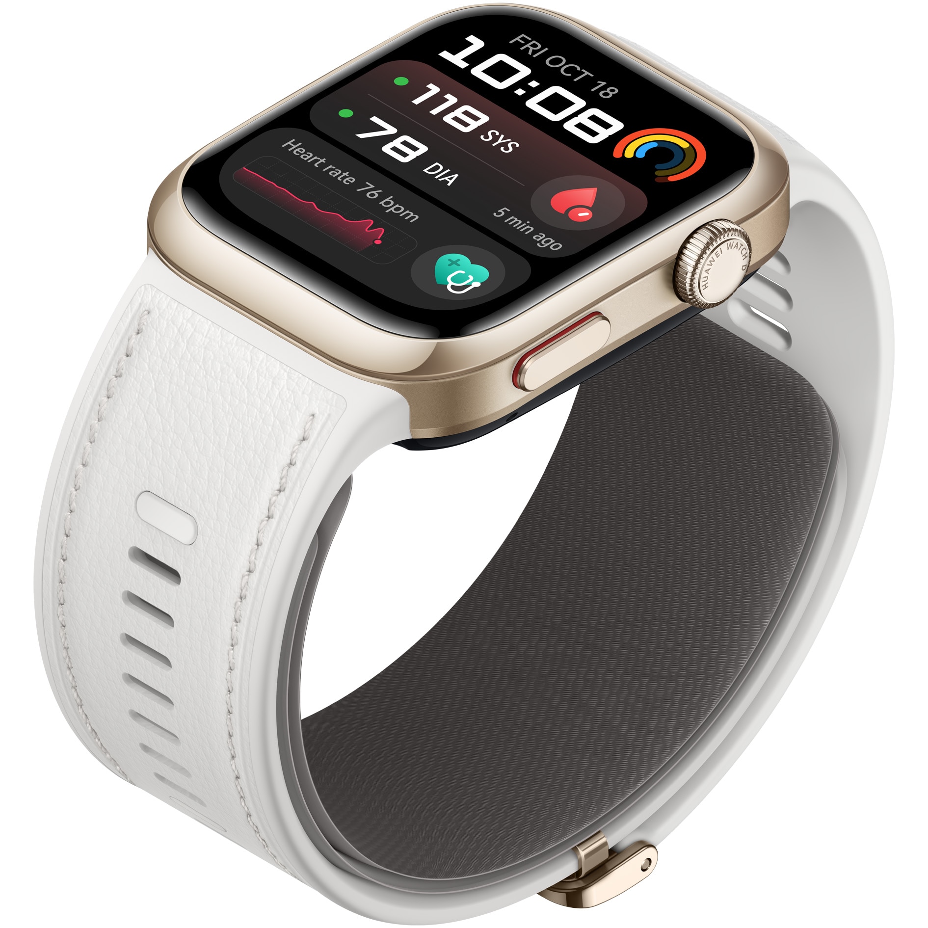 Smartwatch Huawei Watch D2, Gold aluminum alloy Case, White Composite ...