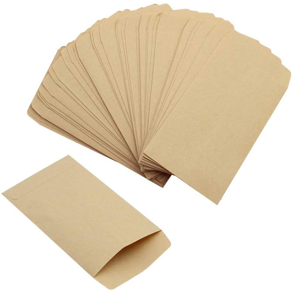 Set 120 plicuri mini, Bizaical, hartie kraft, galben, 6 x 10 cm - eMAG.ro