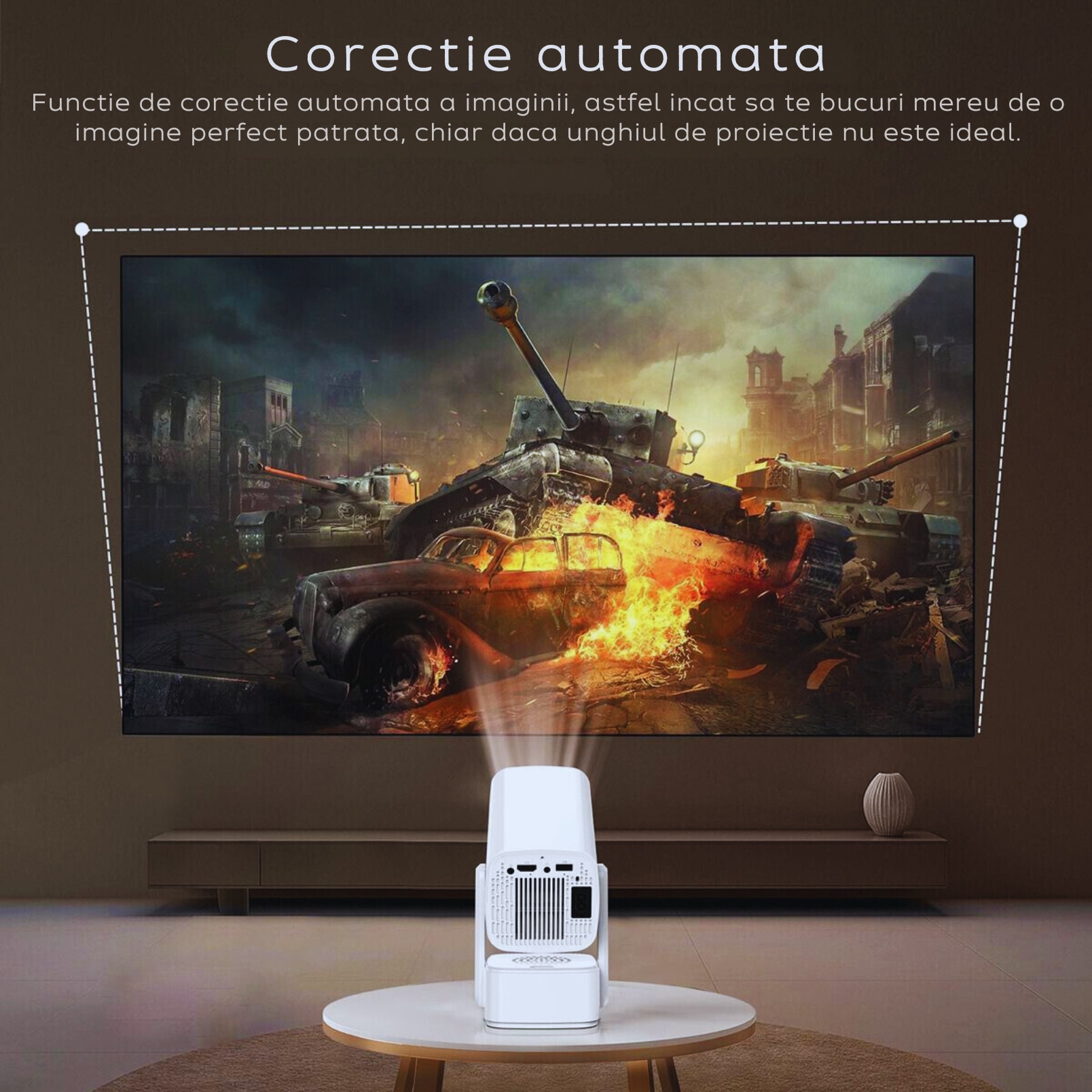 Videoproiector portabil Smart ALLz, Android 11, Wi-Fi, BT 5.0 ...
