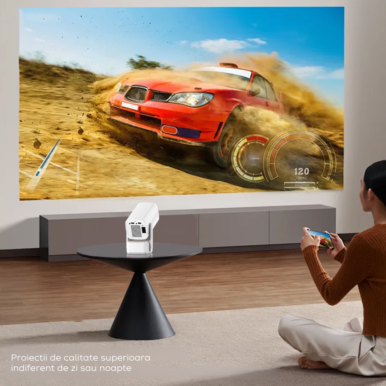 Videoproiector portabil Smart ALLz, Android 11, Wi-Fi, BT 5.0 ...