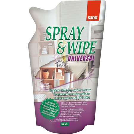 Sano Spray&Wipe univerzális tisztítószer utántöltő, 500ml - eMAG.hu