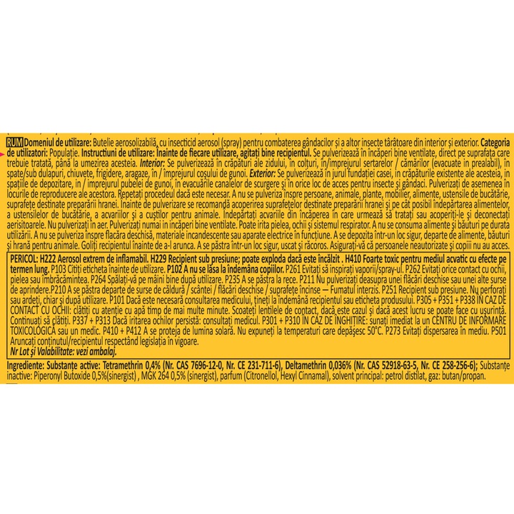 Spray insecticid cu aerosol Sano impotriva insectelor taratoare K300 ...