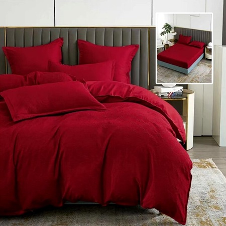 Lenjerie de pat Bumbat Satinat Baroque UNI, 6 piese, cearceaf cu ...