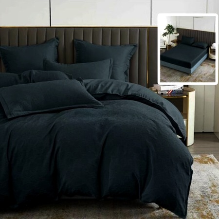 Lenjerie de pat Bumbat Satinat Baroque UNI, 6 piese, cearceaf cu ...