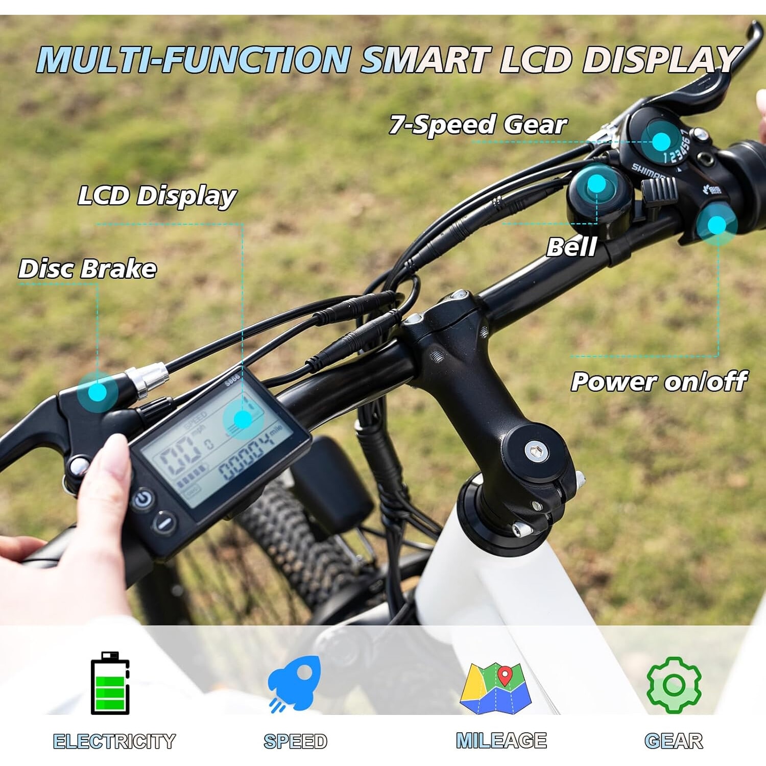 Evercross EK15 elektromos kerékpár, 36V 12AH, 250W, Shimano 7 sebesség ...