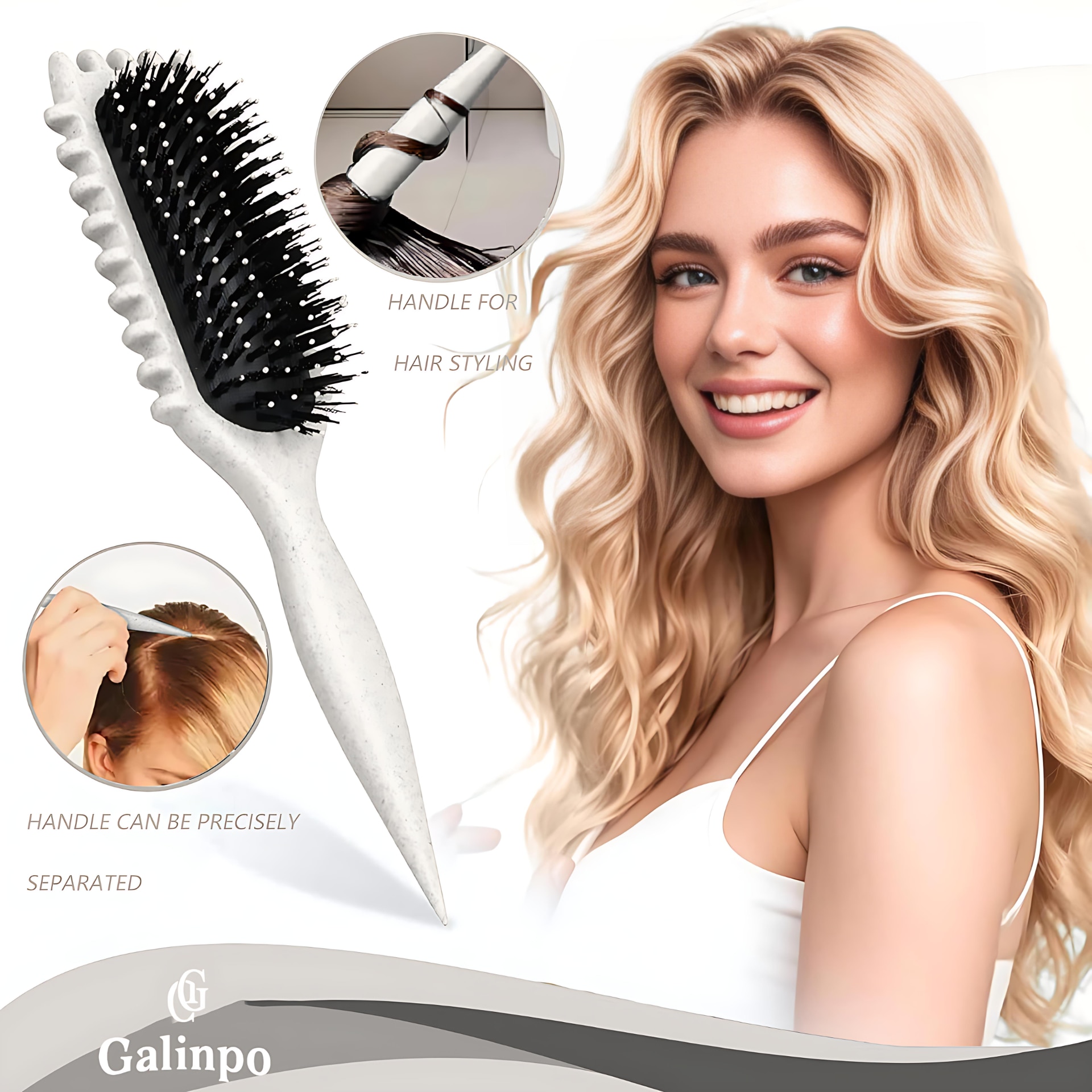 Galinpo Curl Define Edge Lift Brush, instrument 5-in-1 pentru bucle ...