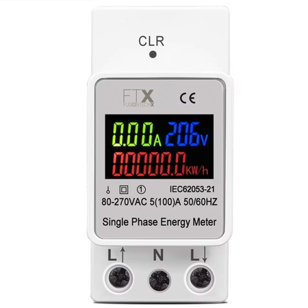 Contor Digital Monofazat sina DIN AC 110V 220V 100A contor de energie ...