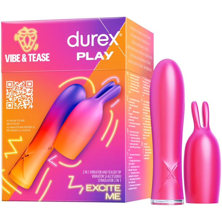 Vibrator Durex 2in1 Vibe & Tease - eMAG.ro