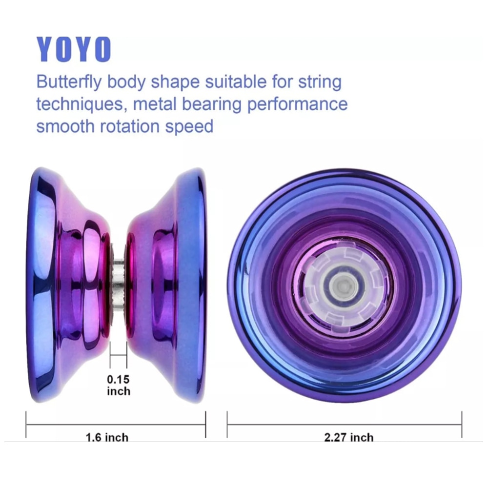 Set 2 Yo-Yo JESWO, Coordonare Mana-Ochi, Aluminiu/Silicon, Violet, 4x5 ...