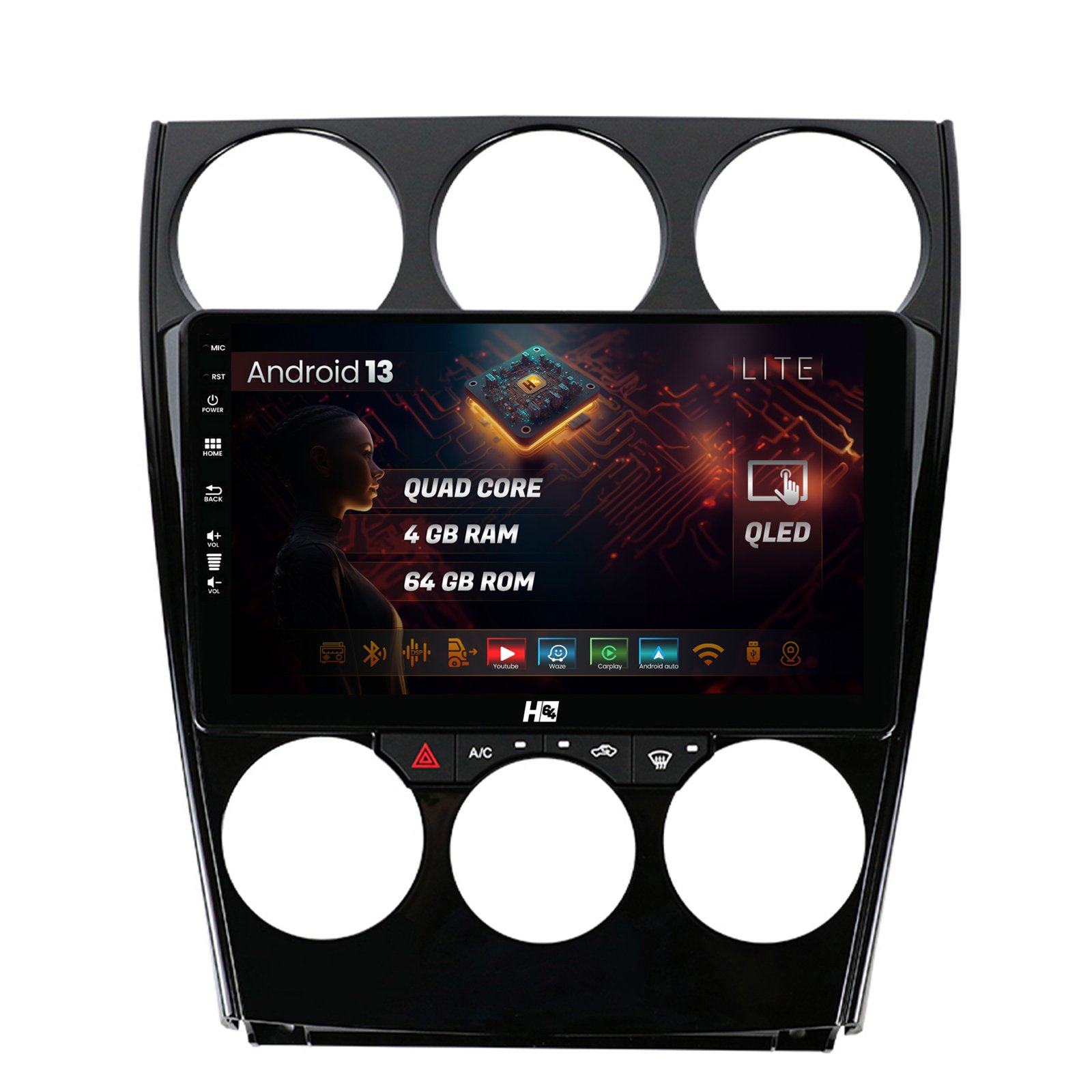 Navigáció HUB64 Mazda 6 (2002-2008), 4GB RAM, Android 13, Quadcore, DSP ...