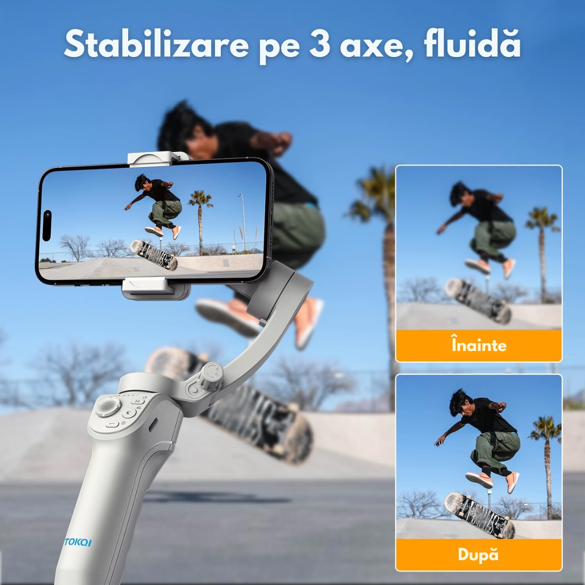 Stabilizator pentru telefon si GoPro, Gimbal Pro pentru stabilizare ...