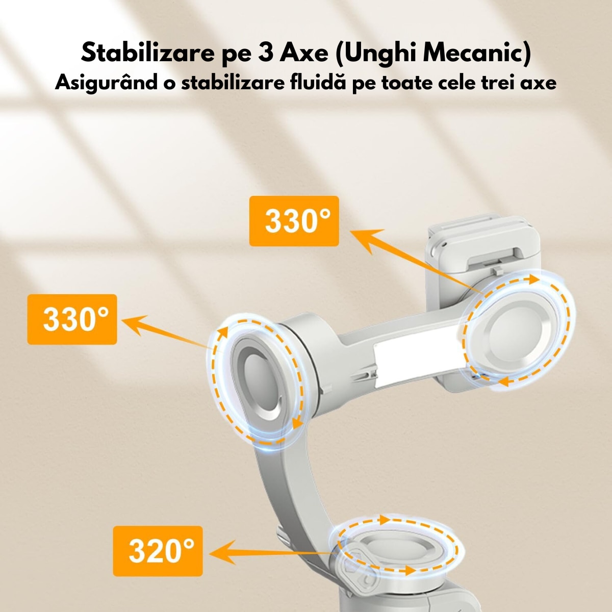 Stabilizator pentru telefon si GoPro, Gimbal Pro pentru stabilizare ...