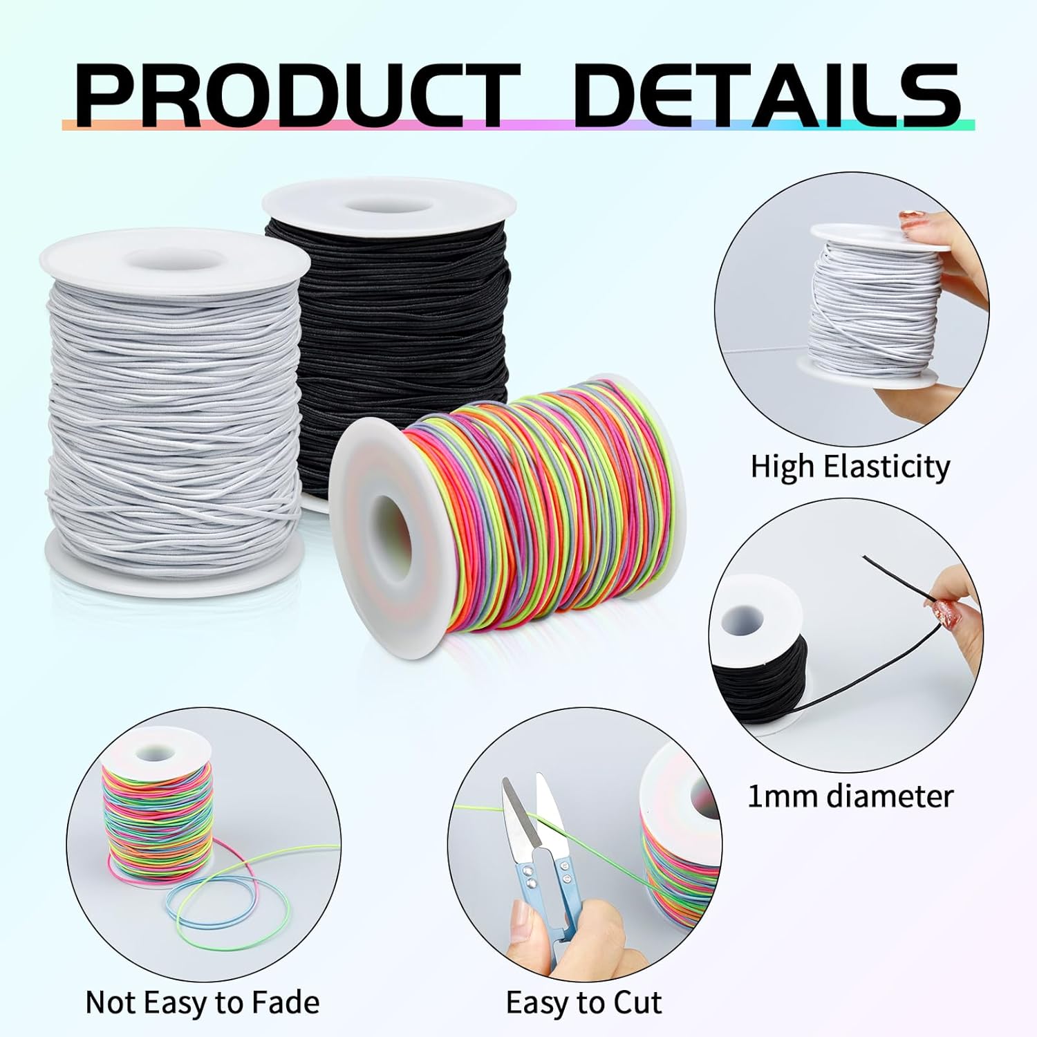 Set elastic pentru fabricarea de bijuterii/bratari, Gkllonve, 0.8mm ...