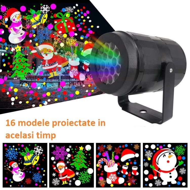 Proiector laser LED pentru Craciun, pentru exterior sau interior, 16 ...