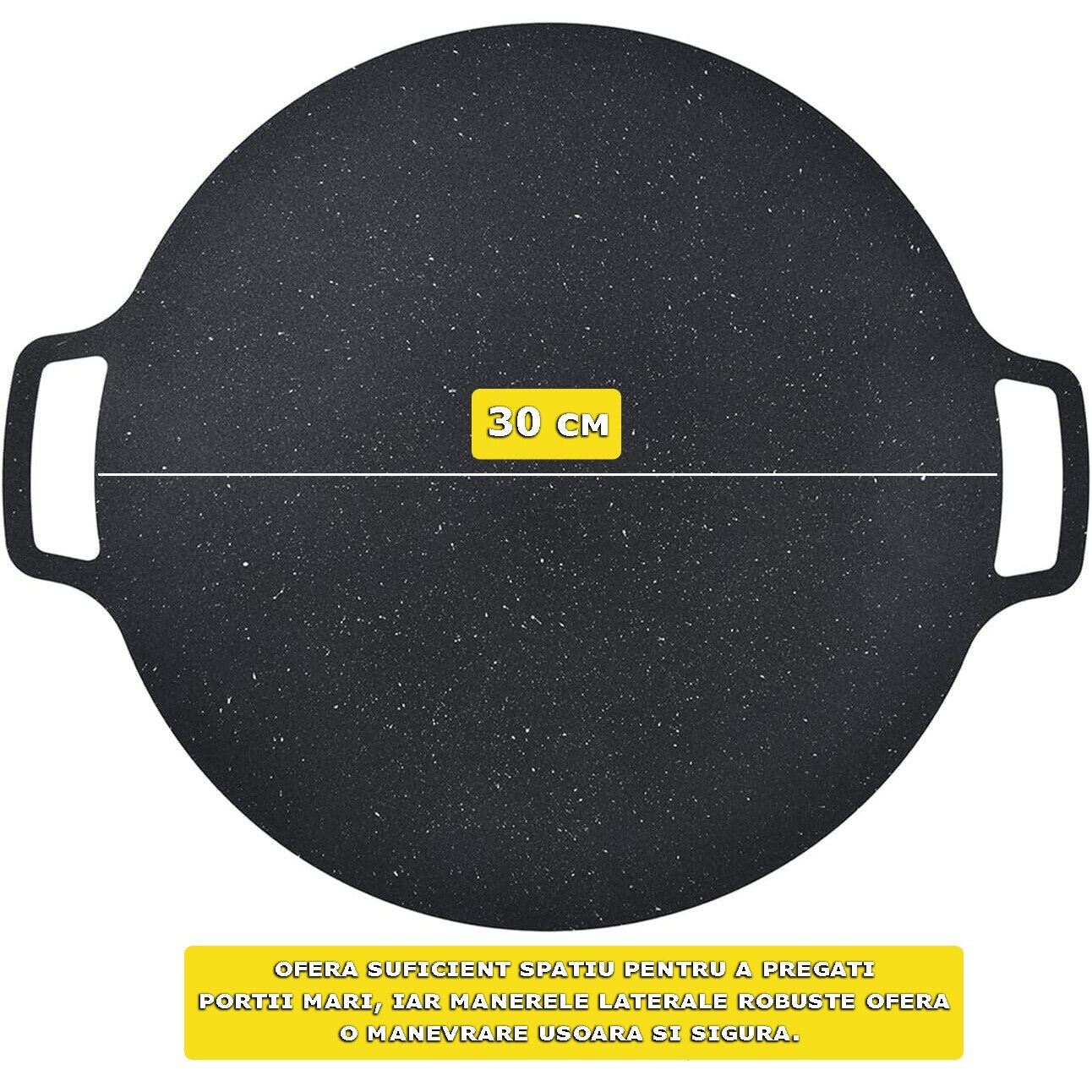 Plita Japoneza Rotunda SIKS Cu Manere, Placa Grill, Antiaderenta ...