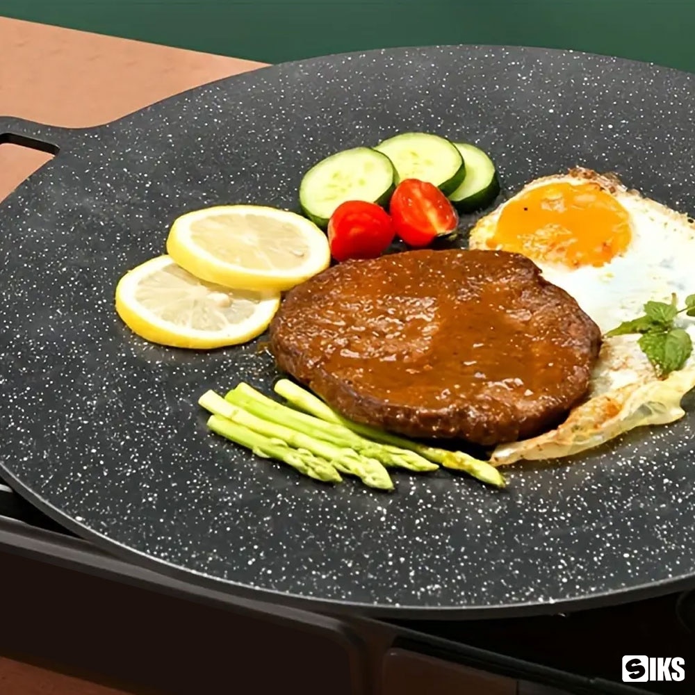 Plita Japoneza Rotunda SIKS Cu Manere, Placa Grill, Antiaderenta ...