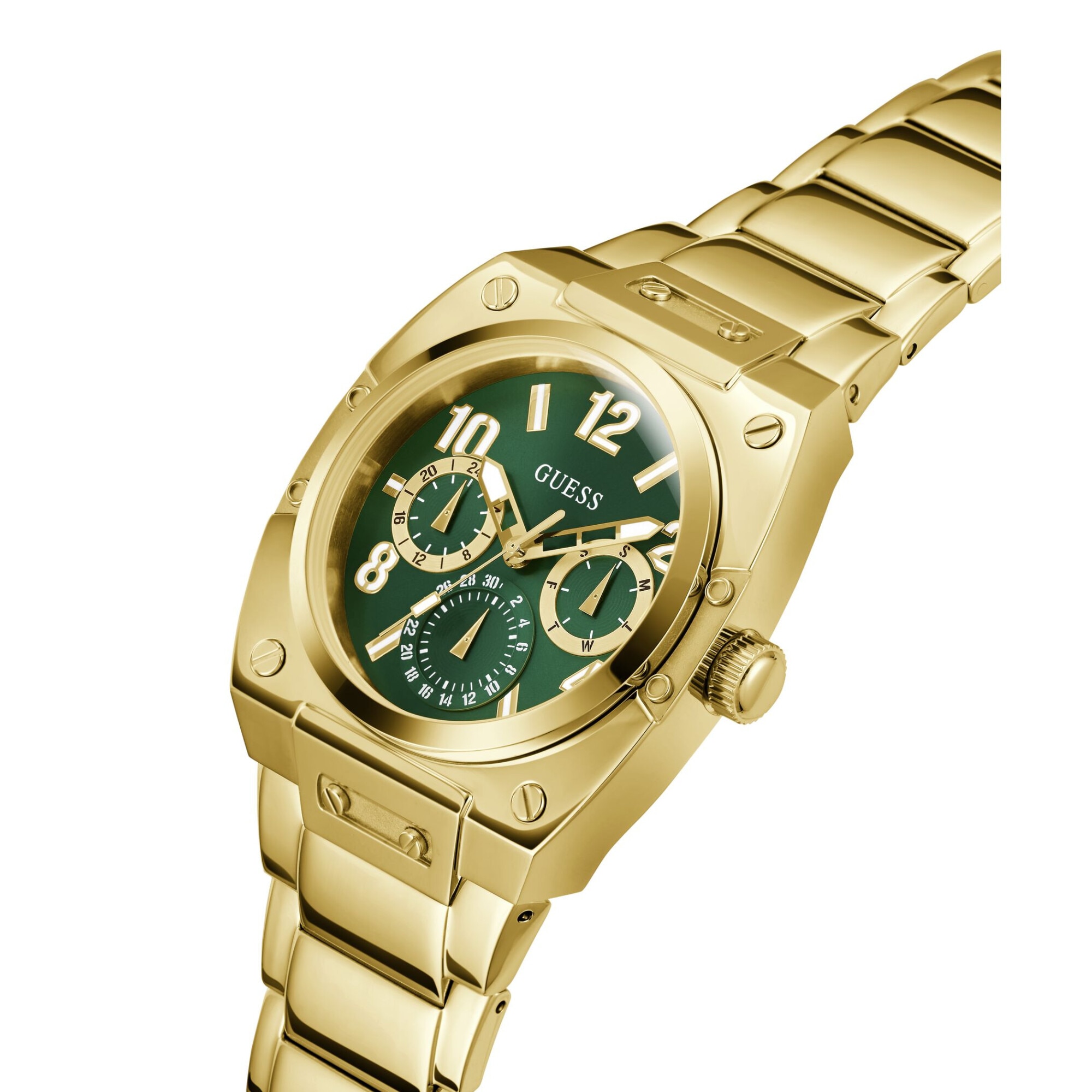Ceas barbatesc Guess Prodigy, inox, cadran verde, 54.5x12.35mm, bratara ...
