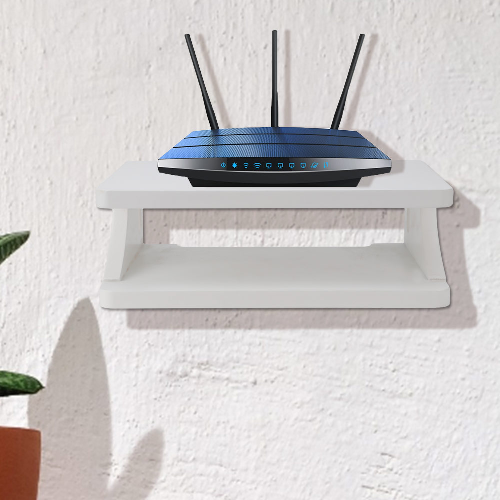 Rafturi montate pe perete Jormftte, pentru set-top box si router, alb ...