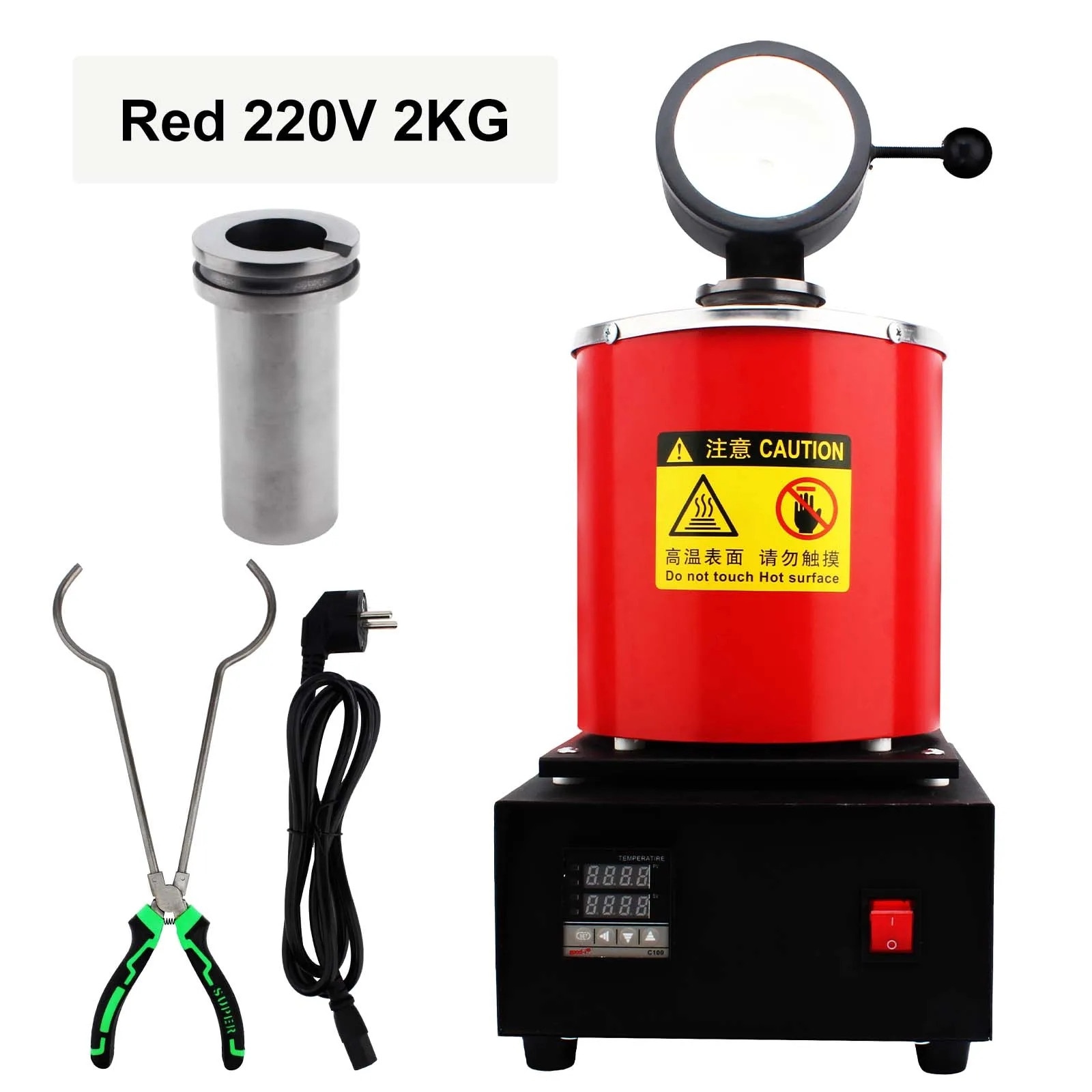 Cuptor de topire metale, 2KG, 1150C, rosu, 220V - eMAG.ro