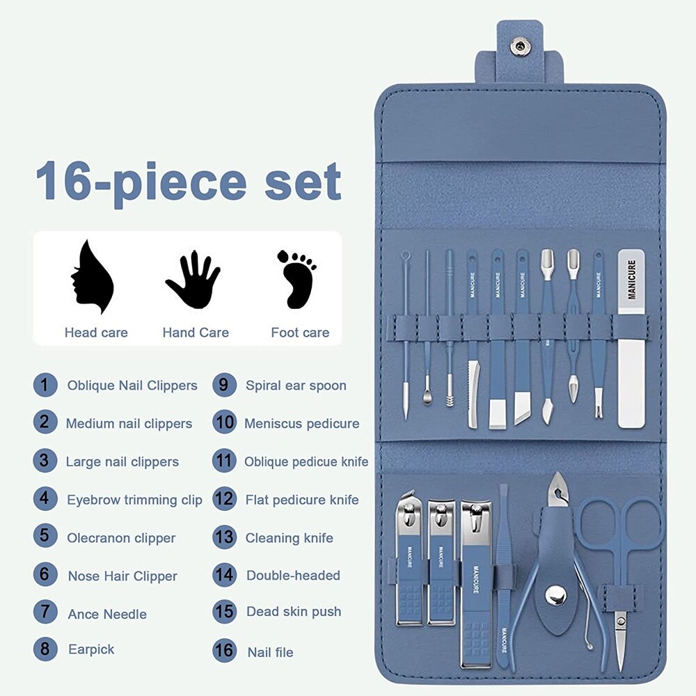 Set unghiere si clesti manichiura & pedichiura, kit de unghii colorat ...