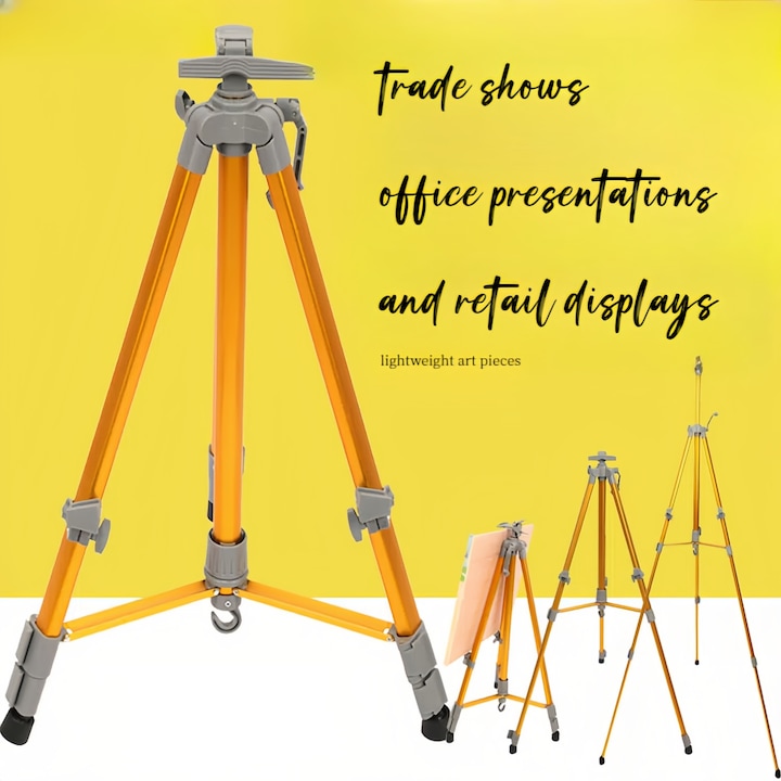 Sevalet portabil, reglabil cu manivela, auriu, cu geanta de transport ...