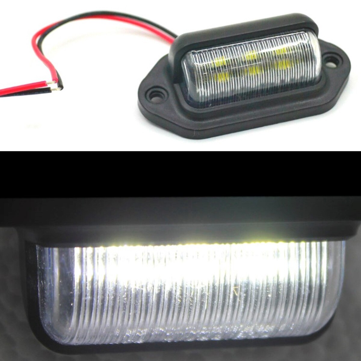 Set 2 lampi LED pentru Placuta de Inmatriculare, impermeabile, 12V/24V ...