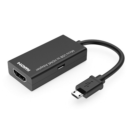 Кабел преходник, MHL, Micro USB към HDMI, 1080P, преносим, черен - eMAG.bg