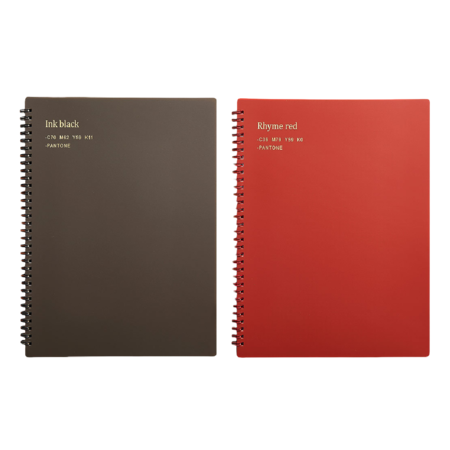 Set 2 Caiet, Hartie A5 groasa, 80 coli, perforata, Maro inchis, Claret ...