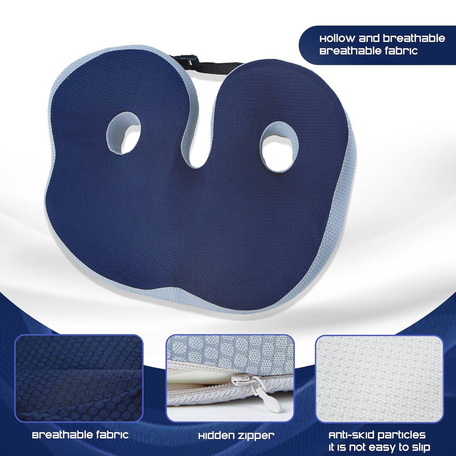 Perna ortopedica sezut, Weluvfit, H862, Spuma cu memorie Premium ...